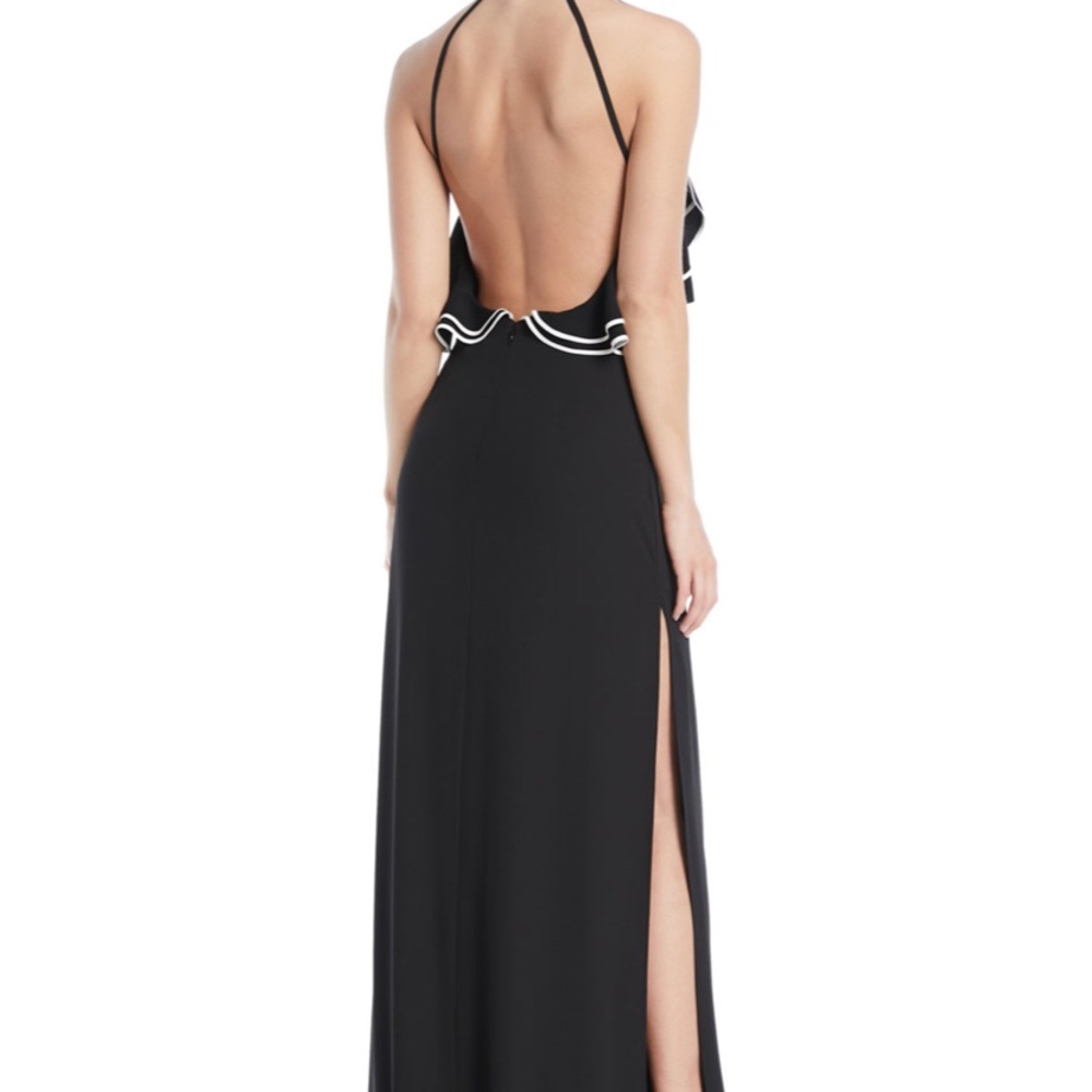 Halston Heritage Open Back Ruffle Gown - Gem